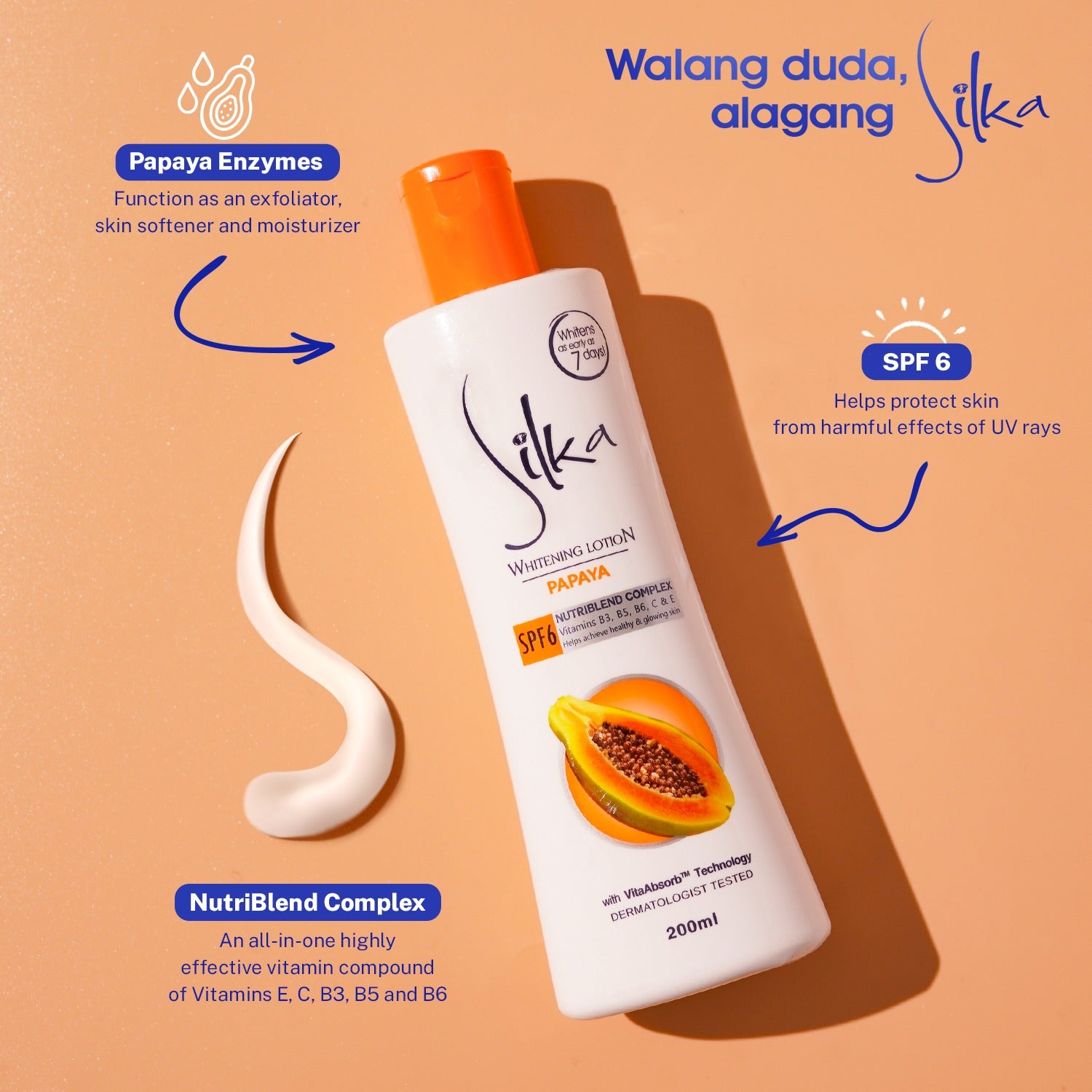 Silka Whitening Lotion SPF6 (200ml) – Jane's Skin Essentials